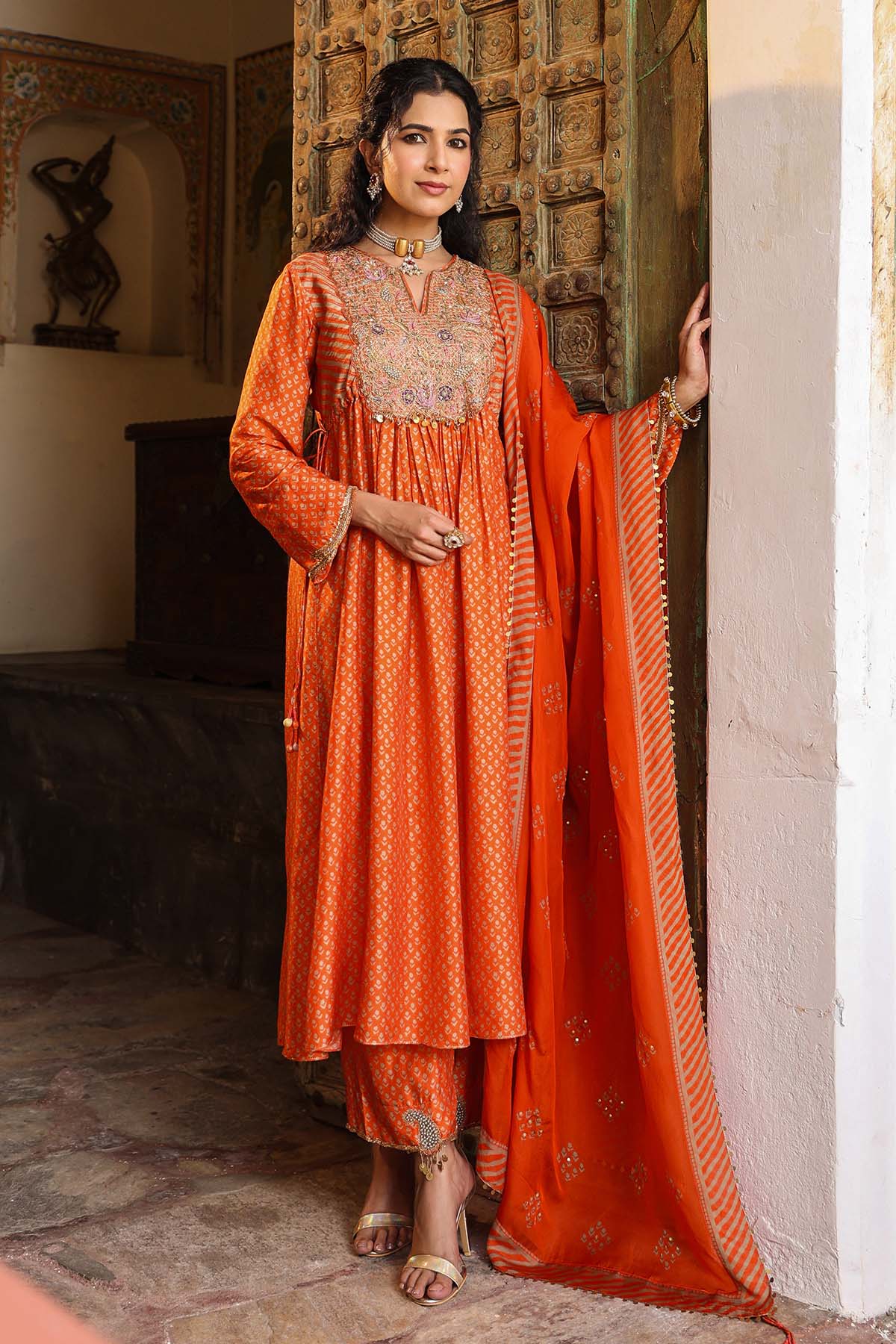 Riwayat Printed Frockstyle Kurta Set — GAIA by Archie